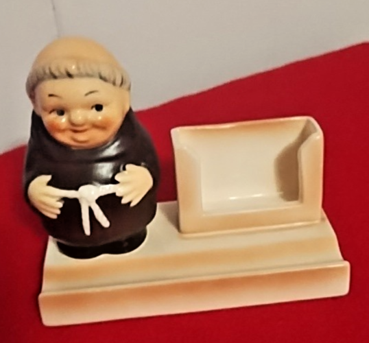 VINTAGE GERMANY POTTERY GOEBEL FRIAR TUCK CARD HOLDER | eBay