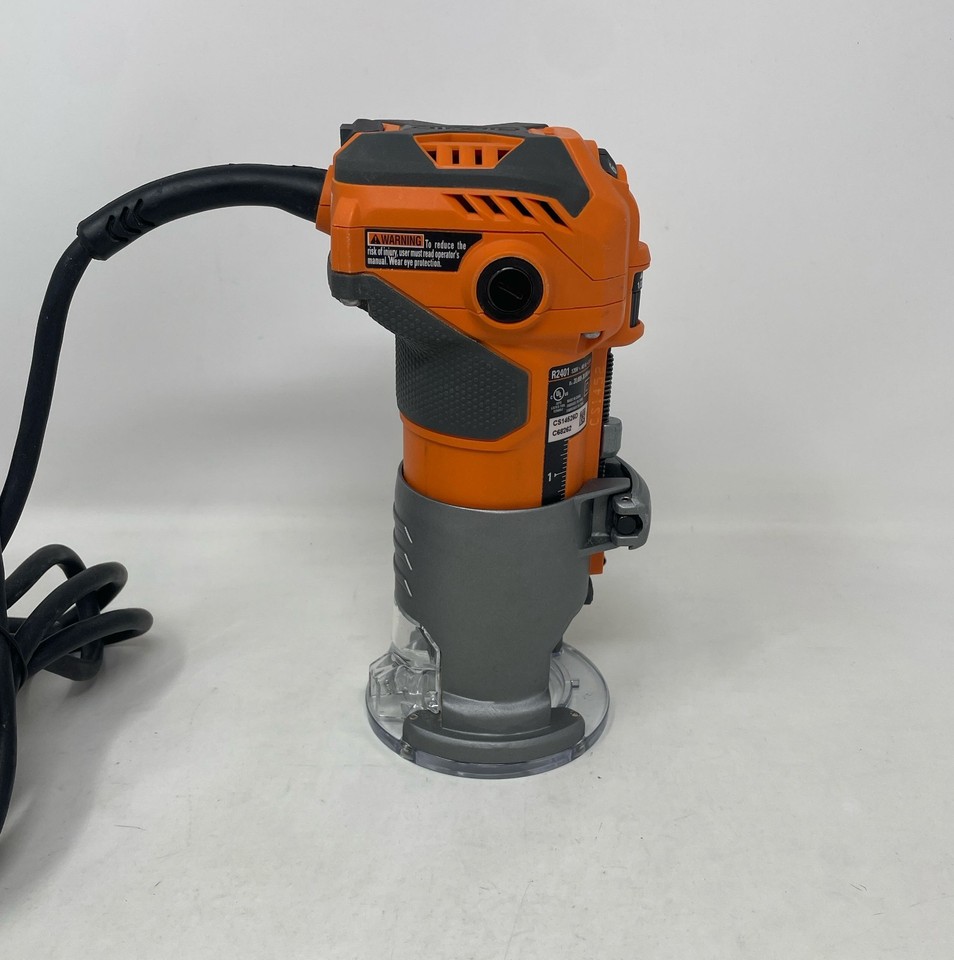 RIDGID R2401 1/4-Inch 5.5A Compact Laminate Trim Router, Orange/Gray ...