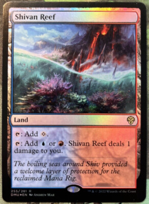 mtg magic Shivan Reef FOIL ENGLISH Brisants shivâns dominaria united ...