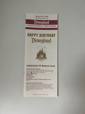 Disneyland Park Guide July 17, 2005 50th Anniversary Birthday ...