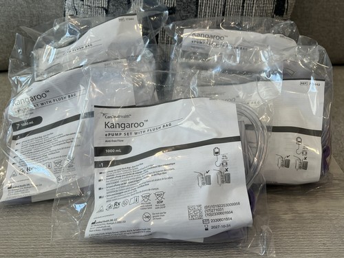 Kangaroo ePUMP SET WITH FLUSH BAG 1000 ml NEW (Lot Of 5) EXP: 2027-10 ...