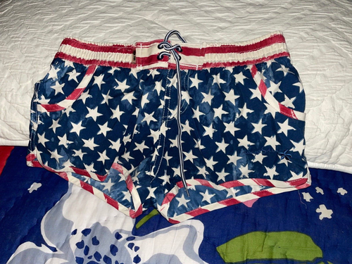 Raya Sun Womens Patriotic Stars/Stripes Polyester Board Shorts w/Front ...