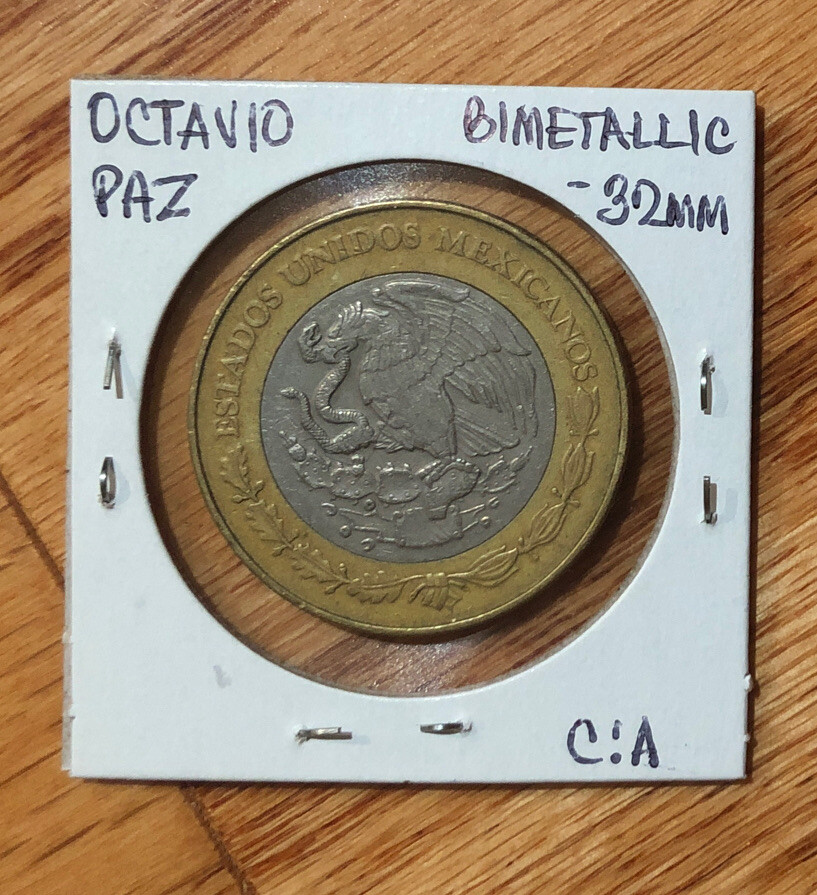 2000 Mo Mexico Coin 20 Pesos BiMetallic Coin-32MM-Octavio Paz-KM#638 | eBay