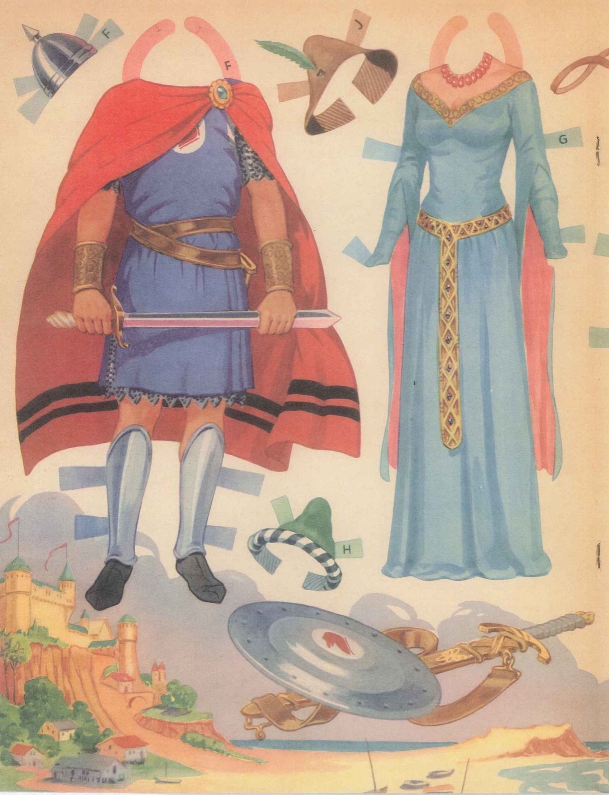 VNT 1954 PRINCESS ALETA VALIENT PAPER DOLL LASR REPRO~Org SZ UNCT FREE ...