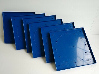 Lot 6 Cuisenaire educational math teaching 2 Side GeoBoards Blue 6x6 D5 ...
