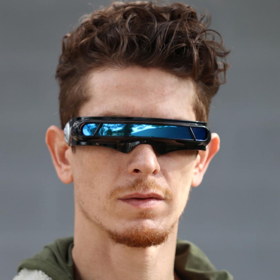 SPACE ALIEN COSTUME Party CYCLOPS Futuristic Robot WRAP SHIELD SUN ...