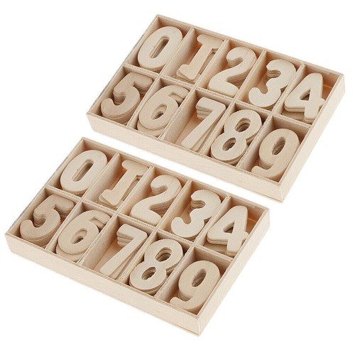 120x wood numbers for DIY crafts Bamboo Wooden Numbers Pieces Small ...