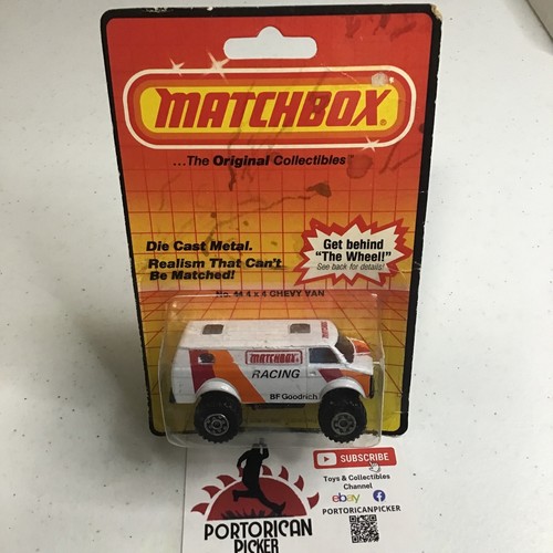 1983 MATCHBOX SUPERFAST #44 WHITE CHEVY RACING 4x4 VAN 1/64 MIB MACAO ...