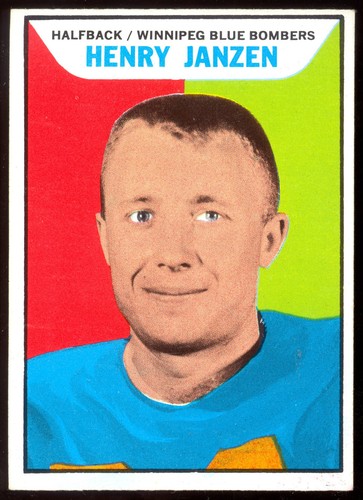 1965 TOPPS CFL FOOTBALL #121 HENRY JANZEN NM WINNIPEG BLUE BOMBERS CARD ...