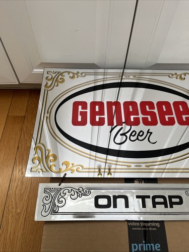 Vintage Genesee Beer Hanging Mirror Bar Sign Welcome On Tap | eBay