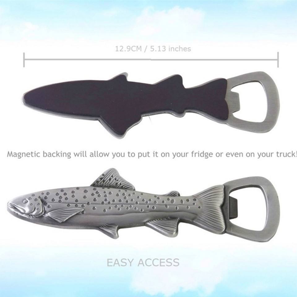 Trout Fish Bottle Opener with Fridge Magnet Zinc Material Fishing Tool ...