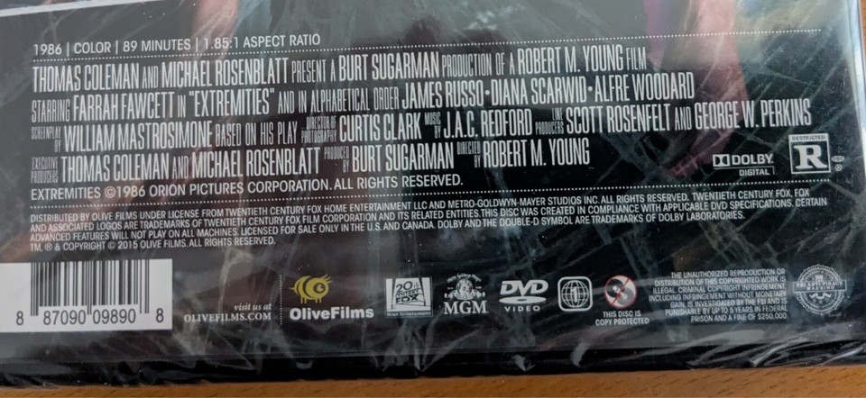 FARRAH FAWCETT Extremities DVD NEW 1986 | eBay