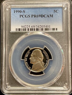 1990-S 5C Proof Jefferson Nickel PCGS PR69 DCAM! ENN Coins | eBay