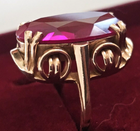 USSR Vintage Original Rose Gold Ring with Ruby 583 14K 1970s | eBay