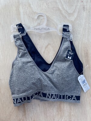 New Nautica Sports Bras Navy/Gray Small | eBay