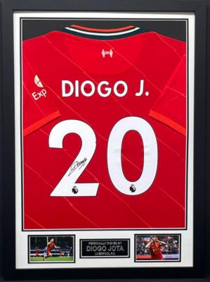 Diogo Jota Signed & Framed Liverpool Shirt Genuine Signature AFTAL COA ...