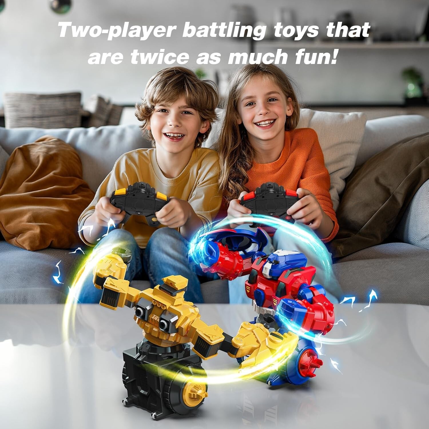 360° Rotating Remote Control Fighting Robots with Shields & Fist ...