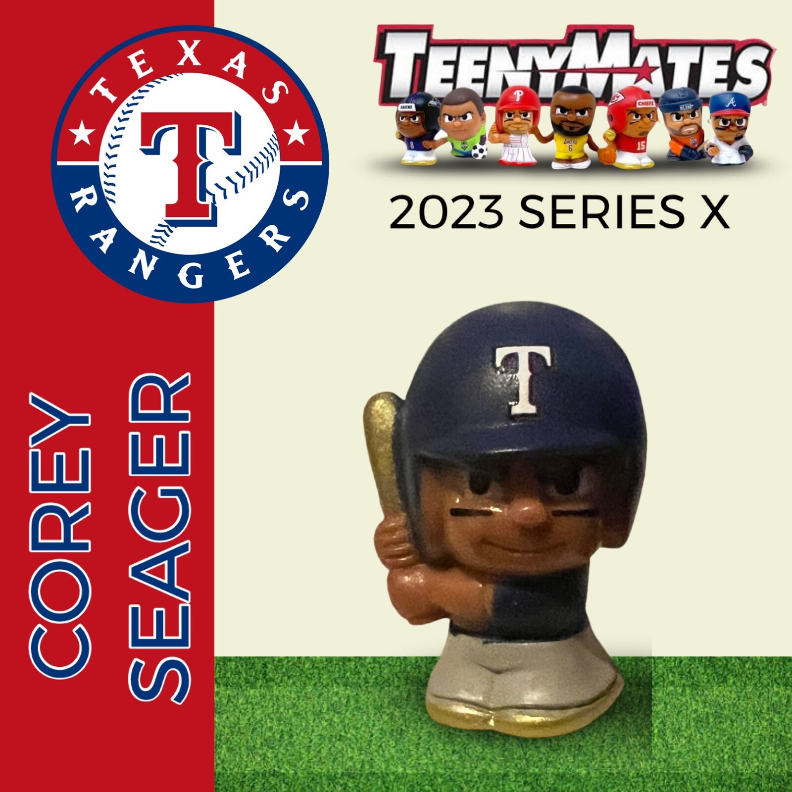 2023 Series X 10 MLB TeenyMates 1 Inch Figures Texas Rangers COREY ...