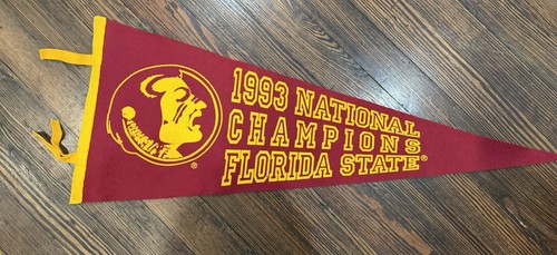 1993 FSU Florida State University Seminoles Championship Pennant Flag ...