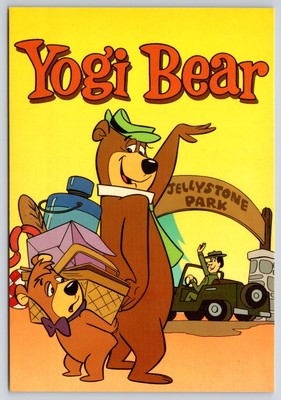 Yogi Bear & Boo Boo Hide Picnic Basket from Ranger Rick Postcard UNP ...