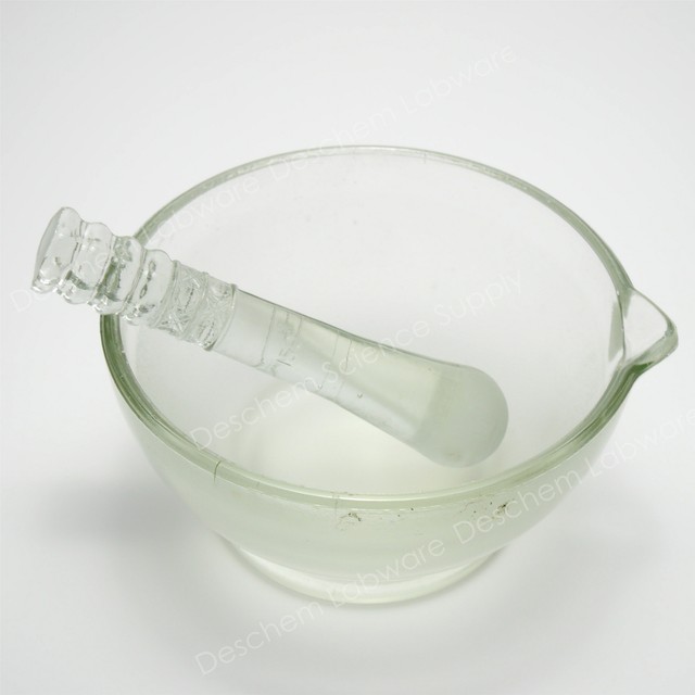 150mm Footed Glass Mortar and Pestle Laboratory Chemistry Glassware for ...