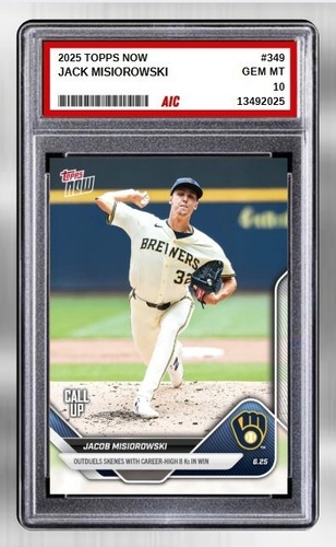 2025 Jacob Misiorowski Topps NOW MLB Rookie Card #349 MINT Graded 10 | eBay
