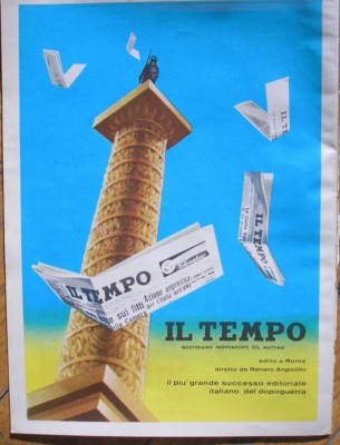 QUOTIDIANO IL TEMPO ROMA 1960 ADVERTISING PUBBLICITA WERBUNG | eBay