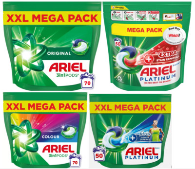 Ariel Washing Machine Laundry Detergent Pods | Mega Pack Options | eBay UK