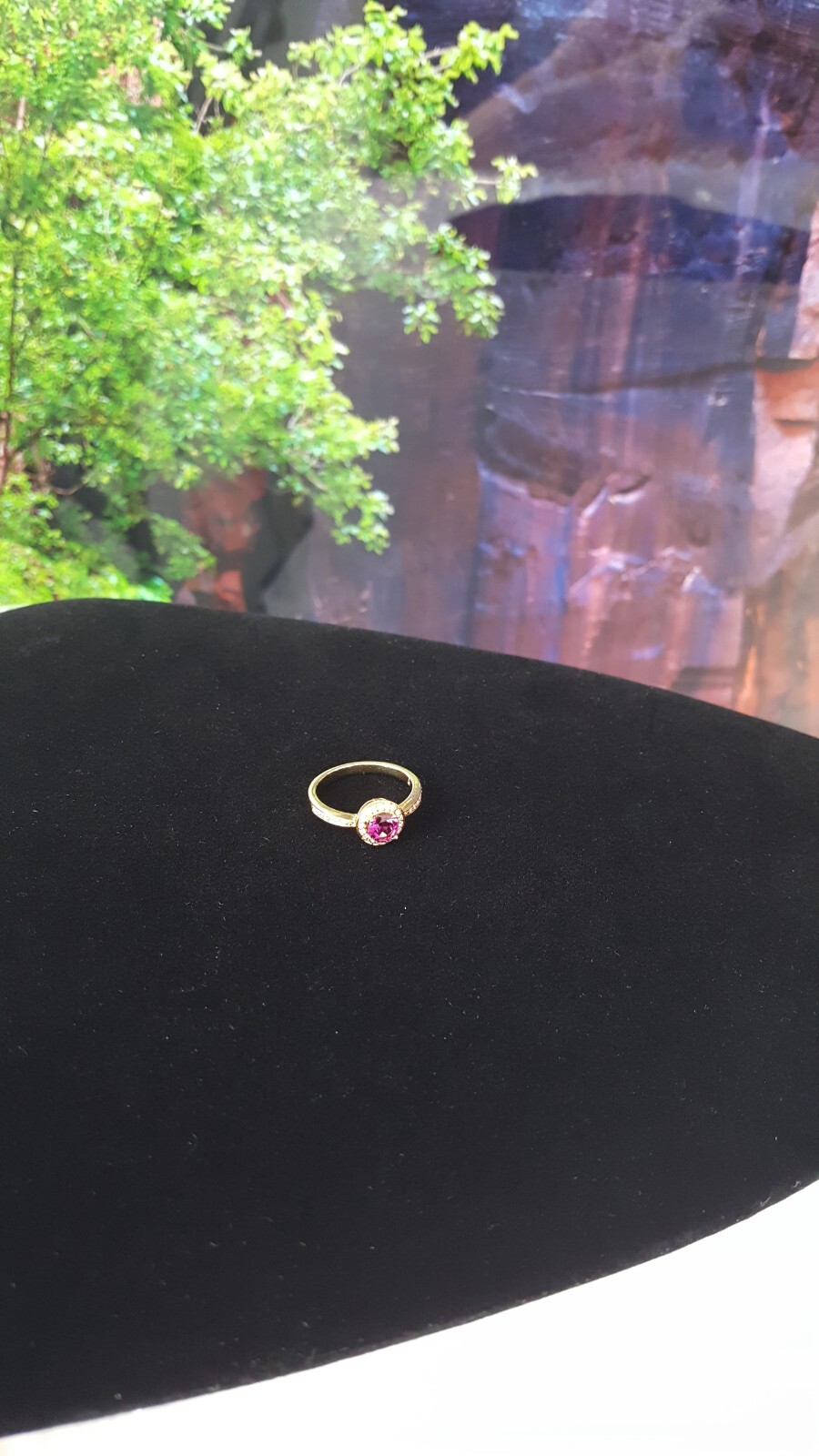 JUDE FRANCES 18K Gold Rhodolite Garnet & Diamond Ring Est $1,170 Size 6 ...