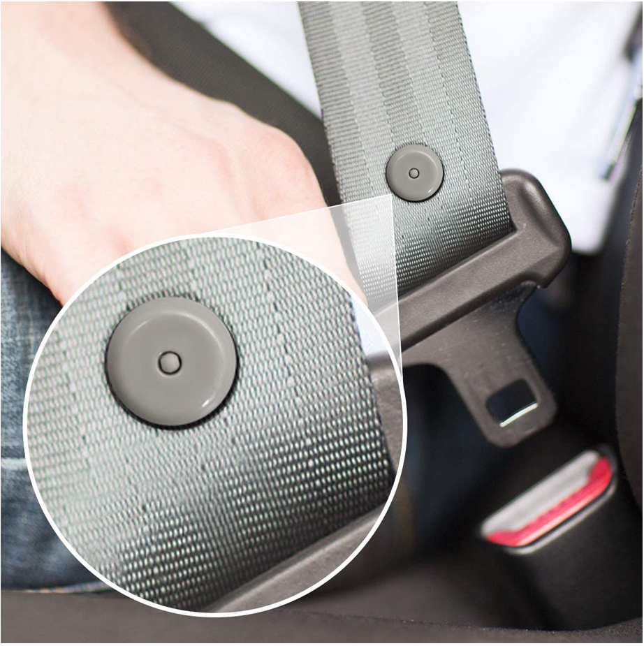 Gray Snap-On Seat Belt Buckle Button Stopper Kit Universal Fit Seatbelt ...