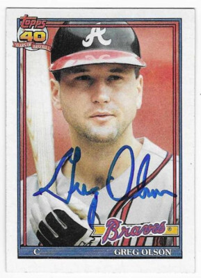 GREG OLSON 1991 TOPPS AUTOGRAPHED SIGNED # 673 ATLANTA BRAVES | eBay