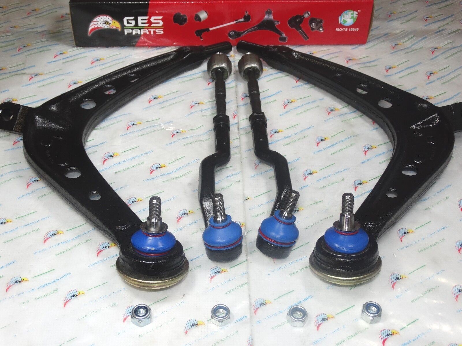 4 Front Lower Control Arms & Tie Rod Ends For 2001-2005 BMW E46 325Xi ...