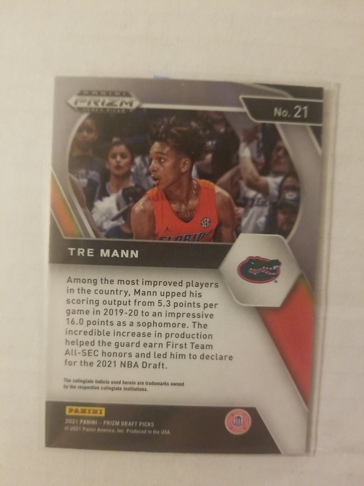 2021-22 Panini Prizm Draft Picks Tre Mann Rookie Oklahoma City Thunder ...