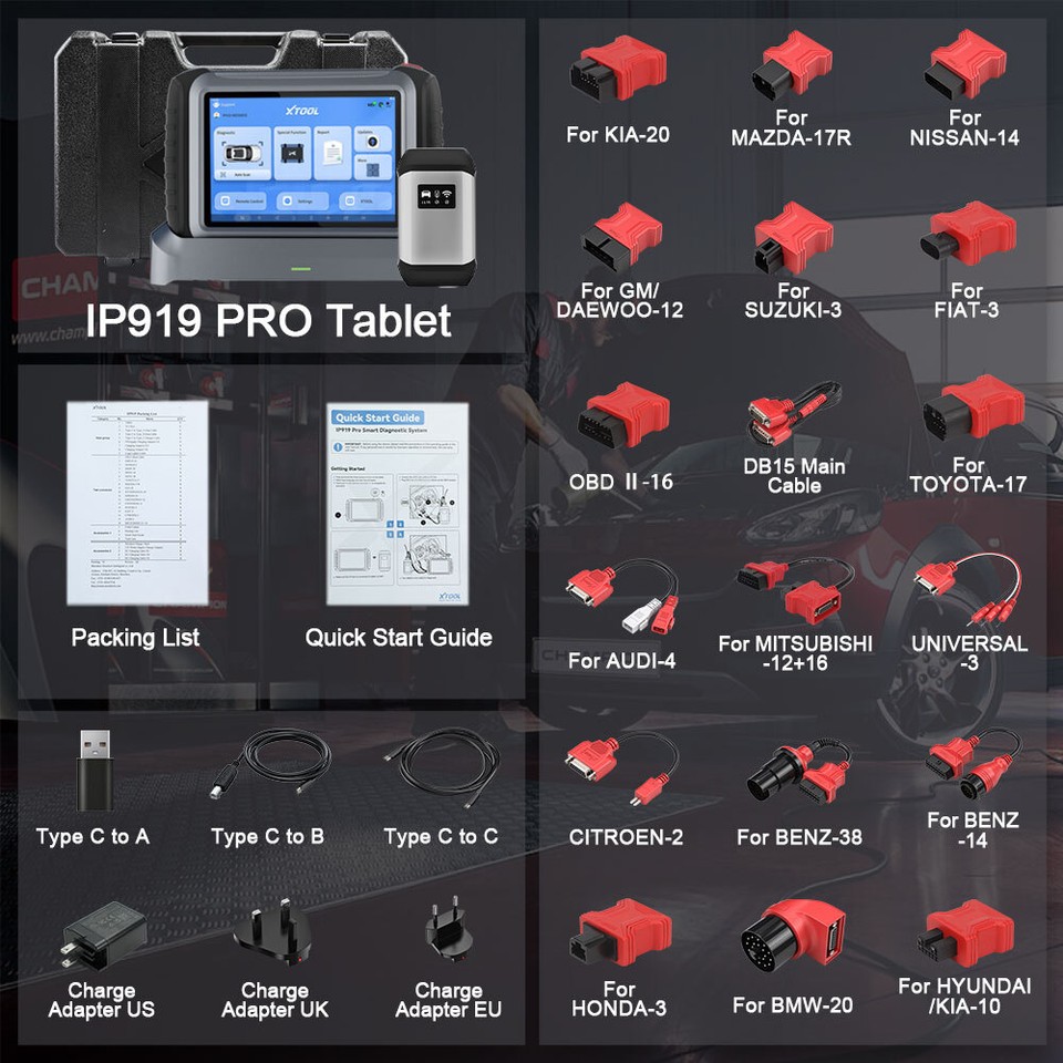 XTOOL IP919PRO ECU Programming Diagnostic Tool Car Coding Scanner Key ...