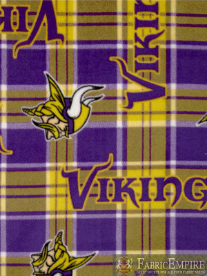 NFL Minnesota Vikings Plaid Licensed Fleece Fabric SOLD BY THE YARD | eBay