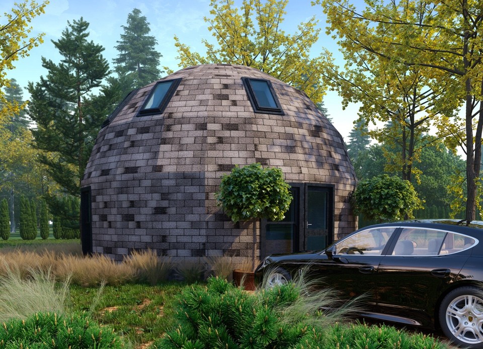 MOON HOUSE 26’ DIAM DOME FRAMING KIT PREFAB WOOD PRE-CUT DIY HOME FRAME ...