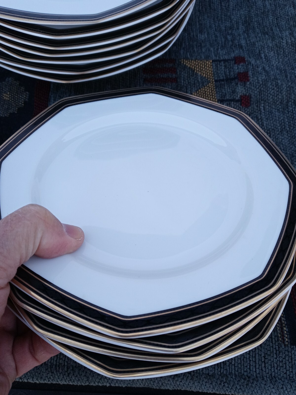 CHRISTOPHER STUART china BLACK DRESS y0009 pattern 28 piece SET SERVICE ...