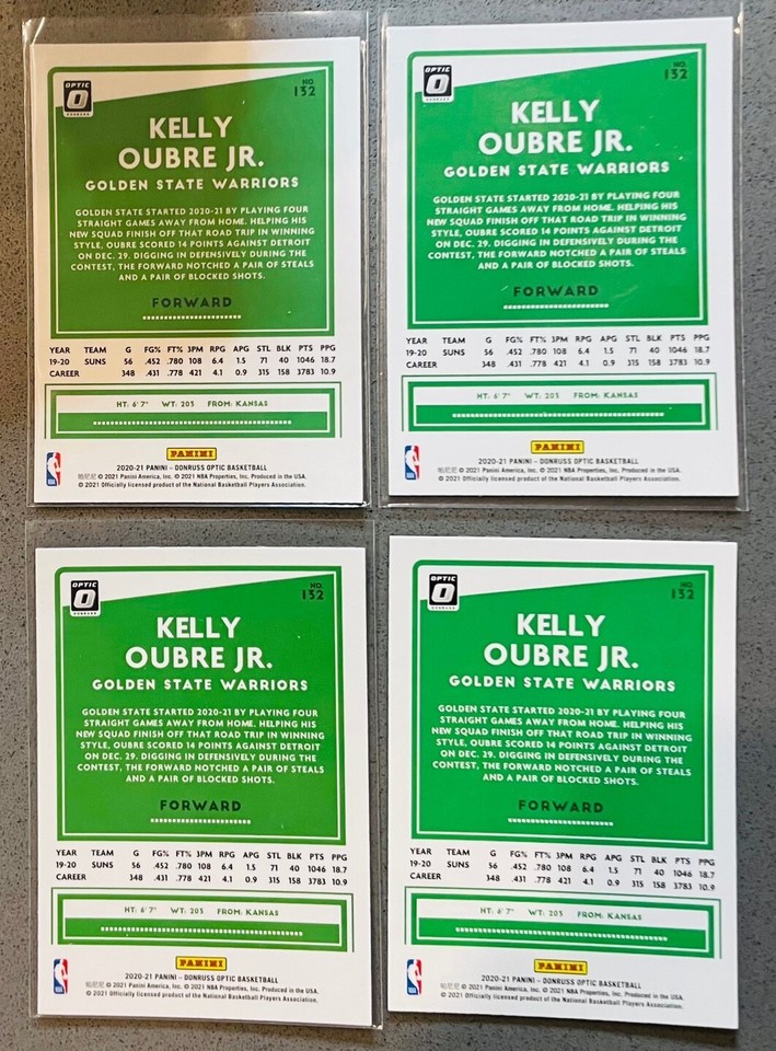 Kelly Oubre Jr. 4x Lot 2020-21 Panini Donruss Optic Basketball #132 ...