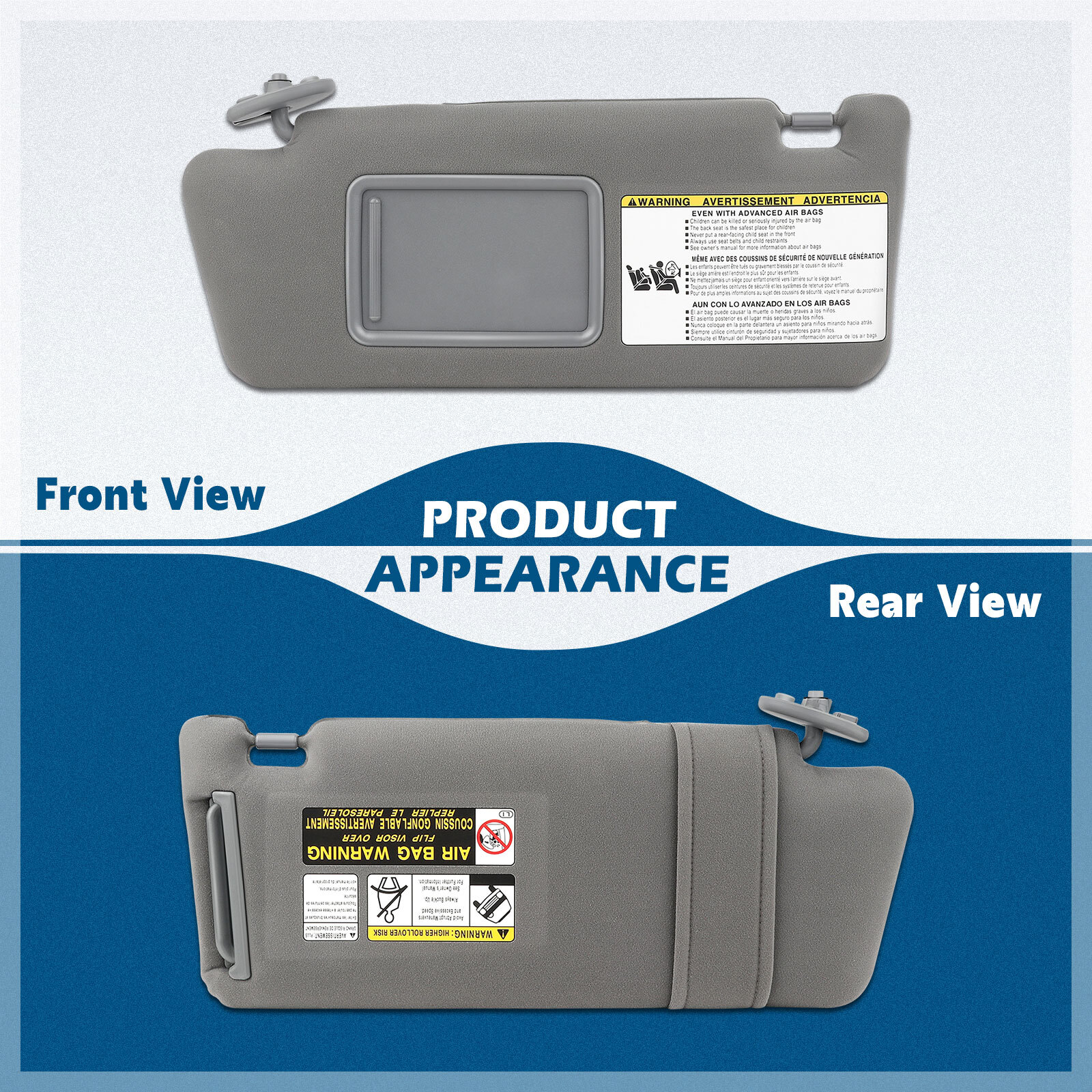 Med Gray Left LH Driver Side Sun Visor For 2005-2015 Toyota Tacoma | eBay