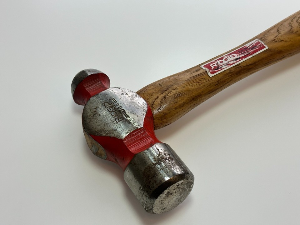 Ridgid Tools USA (NOS) No. 032 Ball Peen Hammer, 32 Ounce, Wood Handle ...