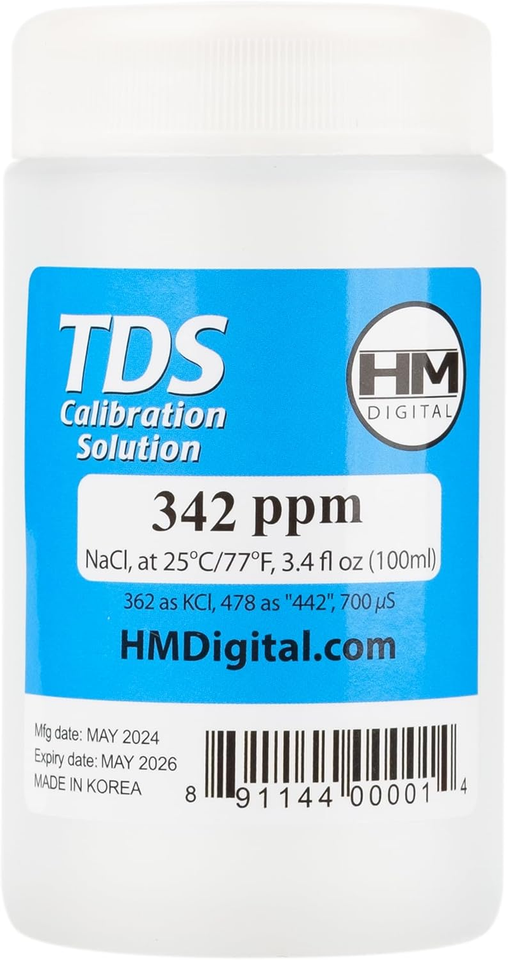 C342 TDS & EC Calibration Solution, 342 ppm NaCl, 90 mL Volume, Clear ...