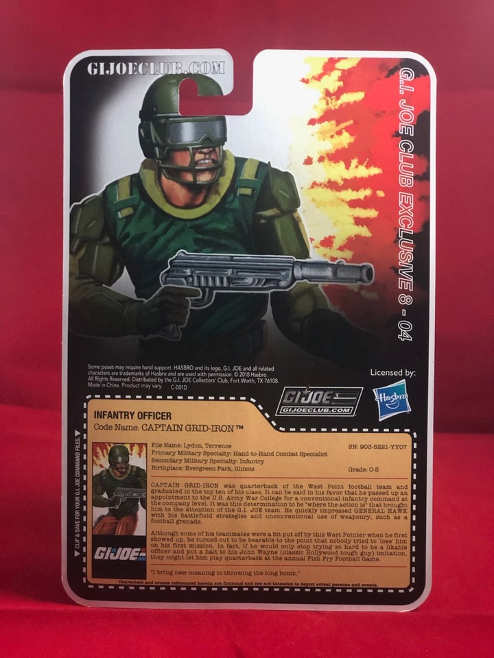2019 Hasbro G.I. JOE FSS 8.0 Collector's Club Exclusive CAPTAIN GRID ...