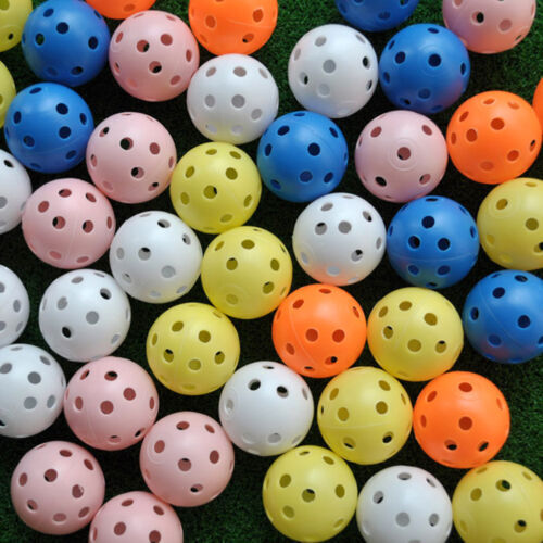 100pcs Hollow Plastic Practice Golf Balls Golf Balls Air Flow Ball WL ...