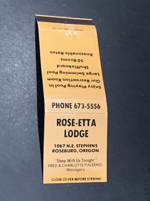 Vintage Oregan Matchbook “Rose-Etta Lodge” Rosebud | eBay