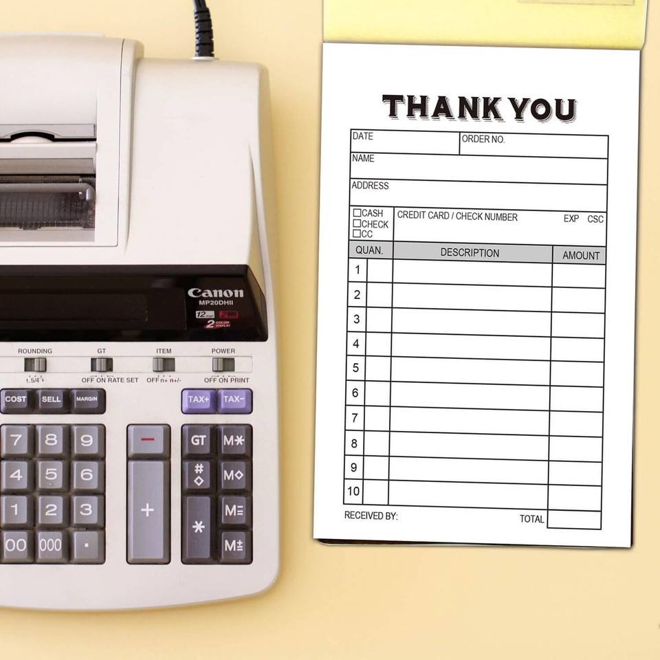 2-Pack Thank You Receipt Pad, Sales Receipt Form, Order Book, Invoice ...