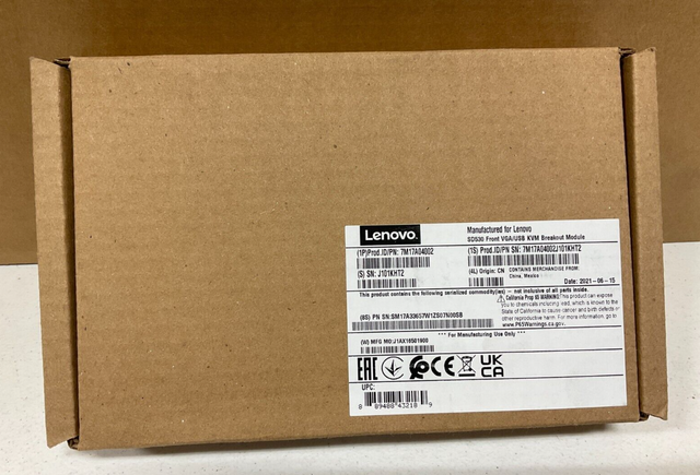 Lenovo 7m17a04002 Thinksystem Sd530 Front Vga/usb KVM Breakout Module - for sale online | eBay