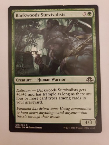 MTG Magic The Gathering Card Backwoods Survivalists Creature Human ...