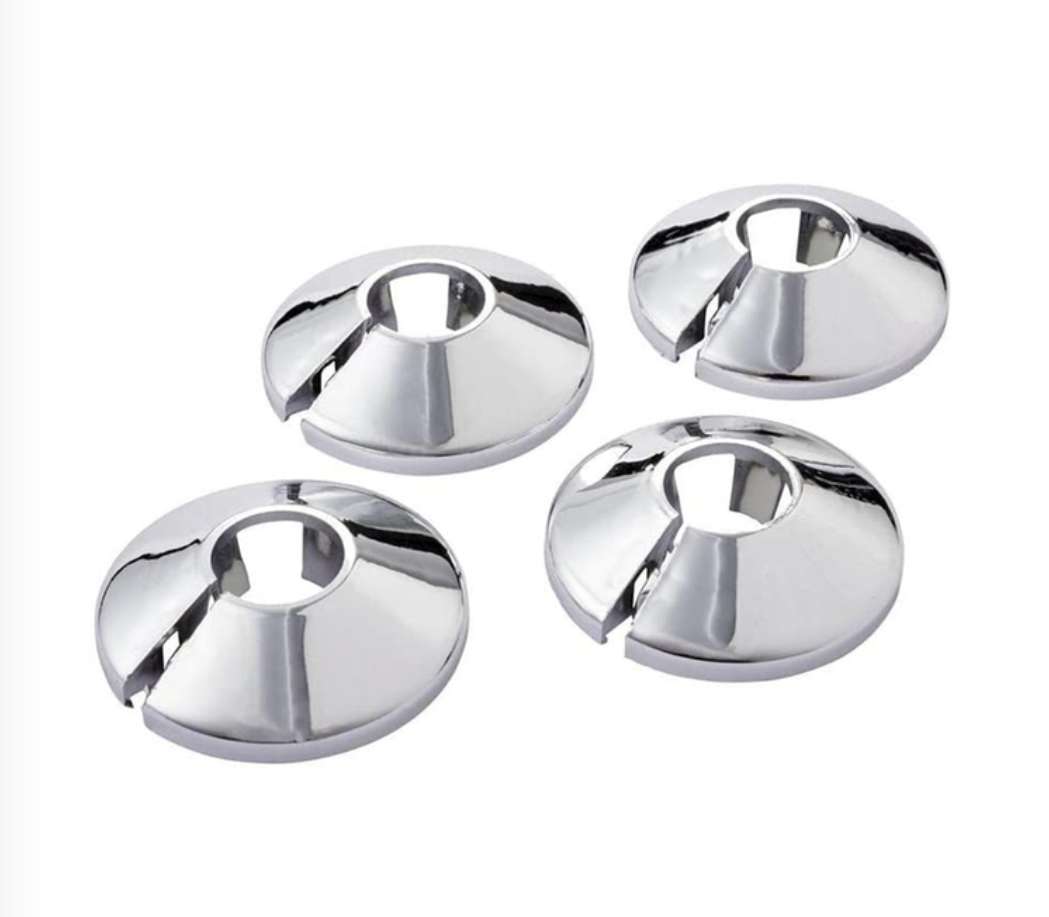10mm & 15mm Radiator Pipe Collars White or Chrome, Multiple Pack Sizes ...