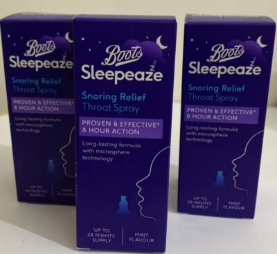 BOOTS SLEEPEAZE SNORING RELIEF THROAT SPRAY 28 NIGHTS SUPPLY 14ML ...