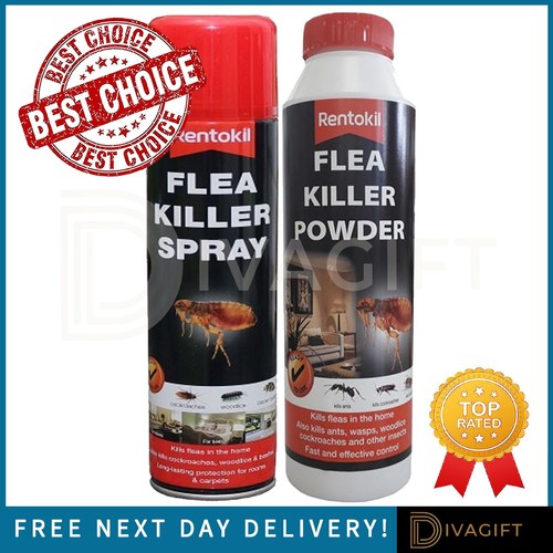 FLEA KILLER SPRAY POWDER 300ML FLEAS SPRAY FOR HOME DUST MITE HOUSEHOLD ...